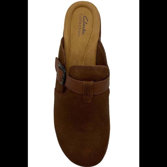 Clarks | Shoes | Clarks Collection Leather Heeled Clog Paizlee Nora Tan ...